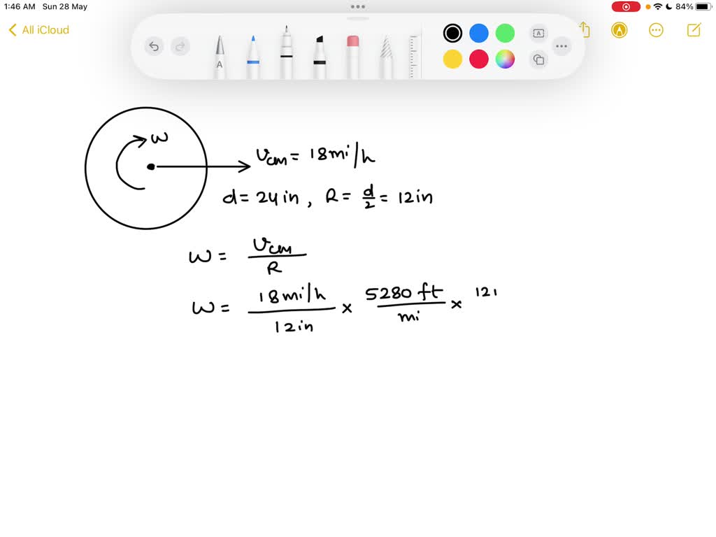 SOLVED: A bicycle with 24-inch diameter wheels is traveling at 18 mi/h. Find the angular speed ...