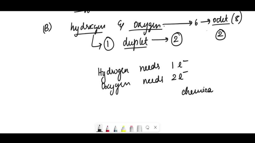SOLVED: Hydrogen atoms react with oxygen to from water. A) Which ...