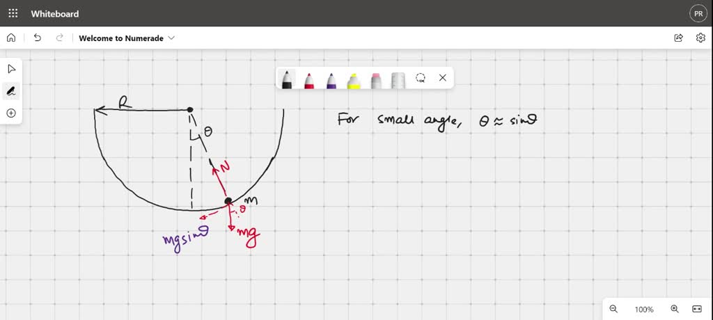 SOLVED: A particle of mass m slides without friction inside a hemispherical bowl of radius R ...