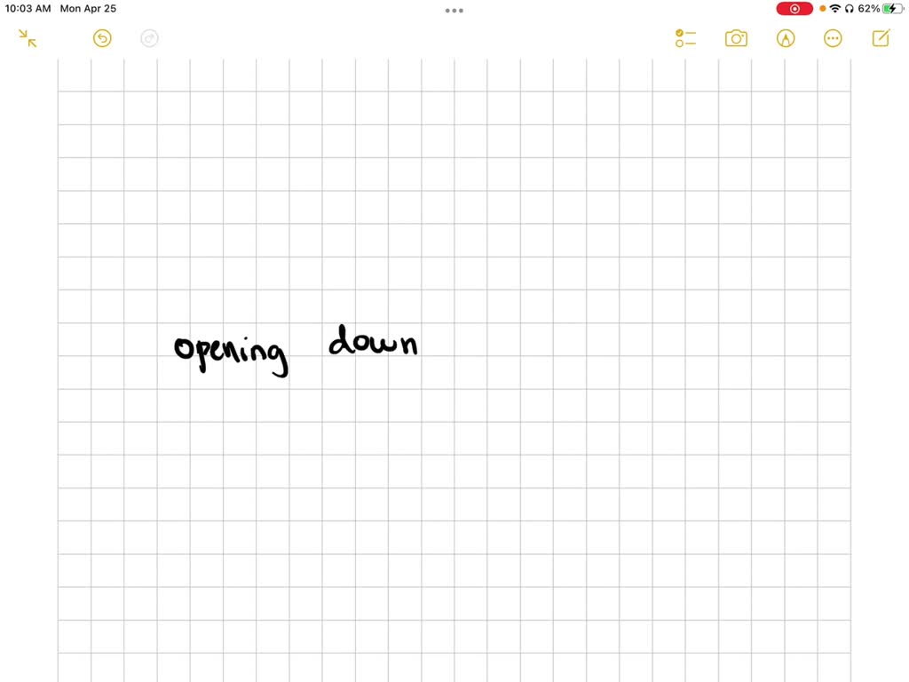 SOLVED: For each quadratic function, tell whether the graph opens up or ...