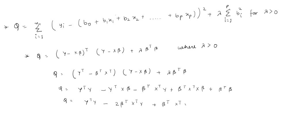 SOLVED: Consider the following model: y = Xβ + ε, known as the ... SOLVED: Consider the following model: y = Xβ + ε, known as the ...