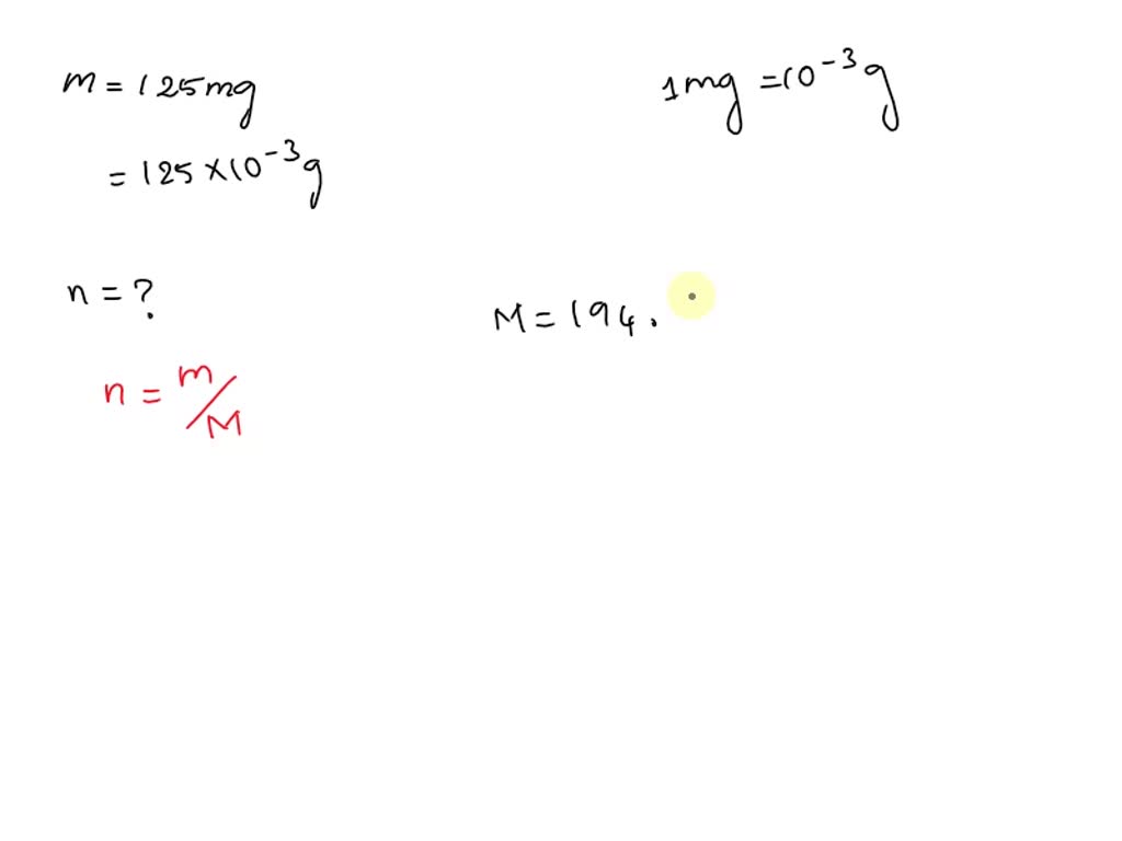 SOLVED: Caffeine has the formula C8H10N4O2 . If an average cup of ...