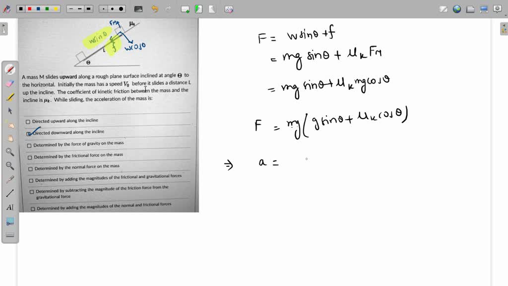 SOLVED: An object of mass m is at rest at the top of a smooth slope of height h and length L ...