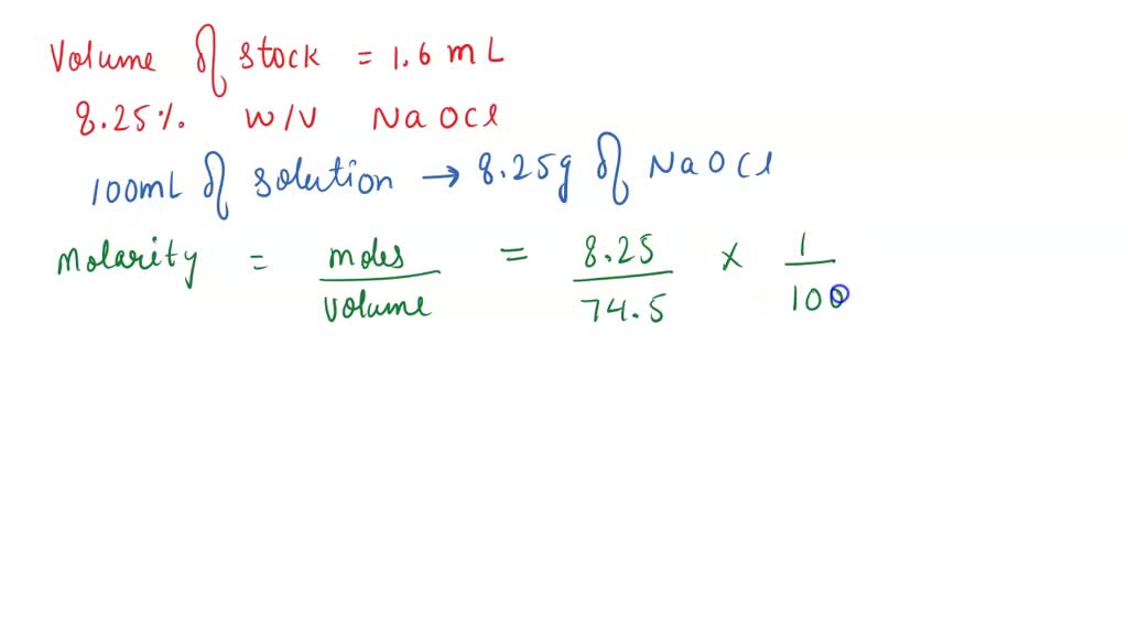 SOLVED: The stock concentration of dye is 3.4E-5M The stock ...