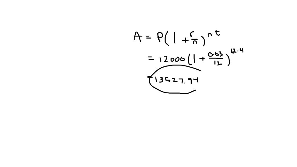 SOLVED: You decide finance a 12,000 car at 3% compounded monthly for 4 ...