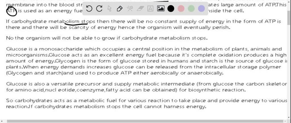 SOLVED: Carbohydrate catabolism What would happen if an organism is not ...