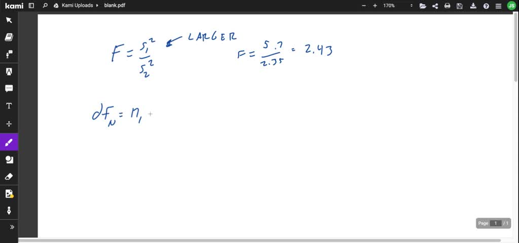 SOLVED: Hypothesis test comparing two population variances uses the F ...
