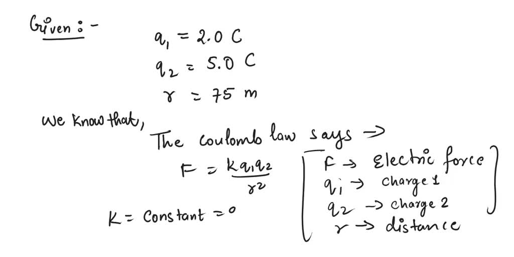 Solved Calculate The Electrostatic Force Between A 145 μc Charge And