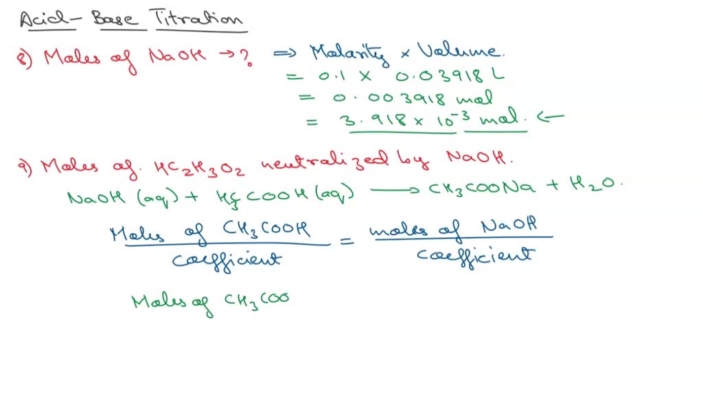 SOLVED: REPORT SHEET Acid-Base Titration LAB 20 Concentration of Acetic ...