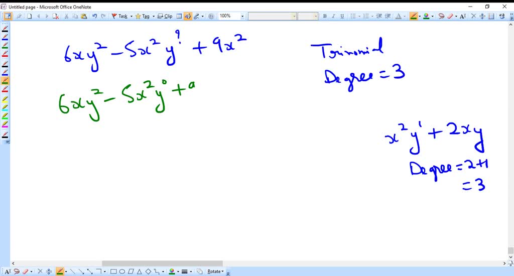 SOLVED: For the polynomial 6xy^2 - 5x^2y + 9x^2 to be a trinomial with ...