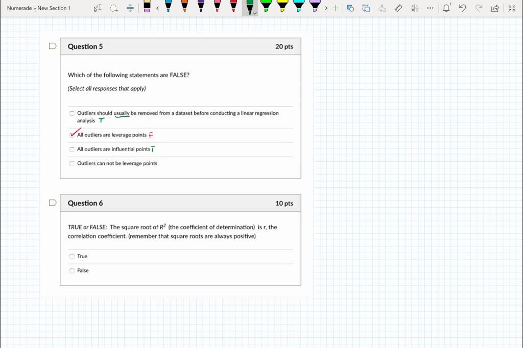 SOLVED: Question 6(20 points) Are the following statements true,false ...