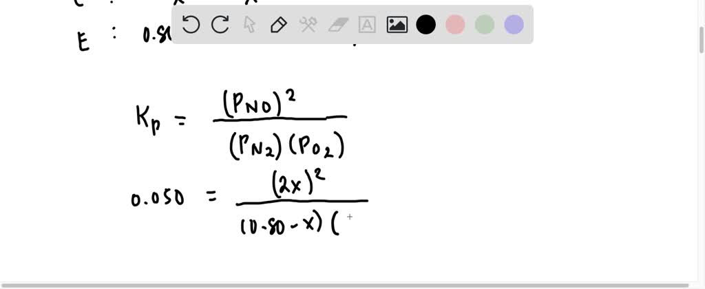 SOLVED: At 2200Â°C, Kp = 0.050 for the reaction: N2(g) + O2(g) â‡Œ 2NO(g) What is the partial ...