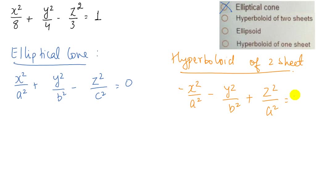 SOLVED: Identify the type of surface represented by the given equation ...