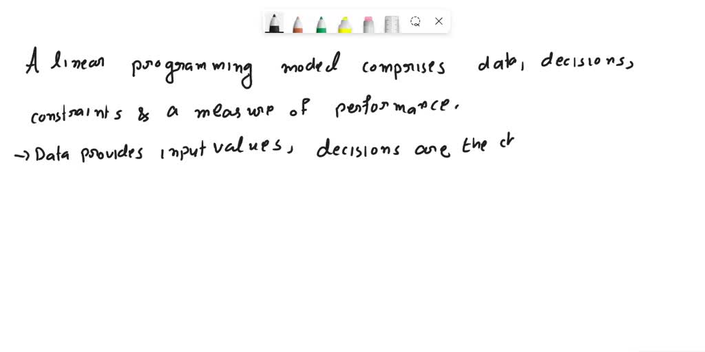 Solved Linear Programming Model Contains Which Of The Following Components Select One A 0206