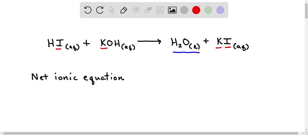 SOLVED: ACIDS AND BASES, REACTIONS Write the net ionic equation showing ...