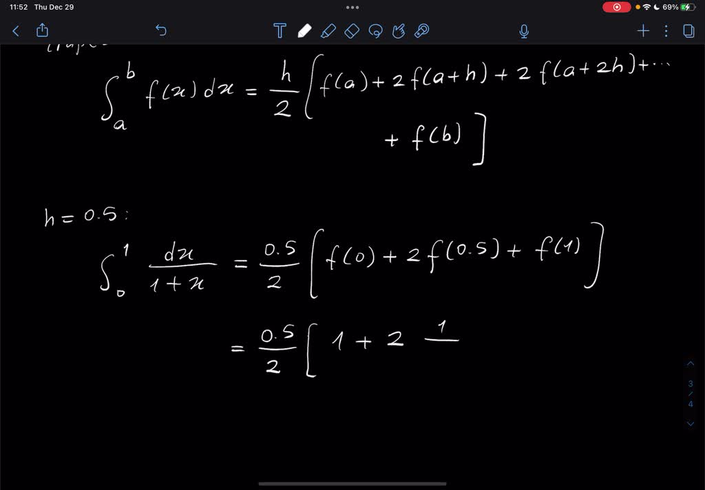 SOLVED: Apply Trapezoidal rule and Simpson's 1/3rd rule to determine the following integral: âˆ ...