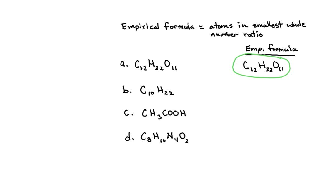 SOLVED: 'Q2 Calculate the molecular formulas for possible compounds ...