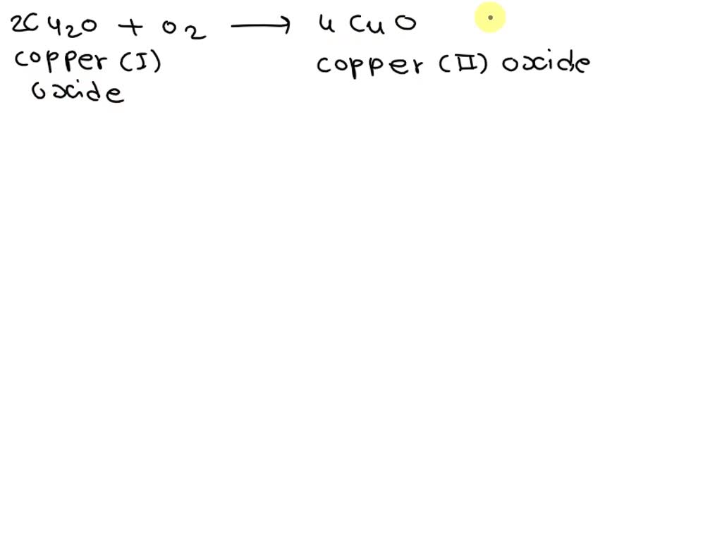 SOLVED: Copper(I oxide can be oxidized to copper(I) oxide. -146.0 KJ/mol