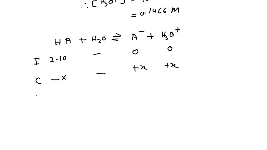 SOLVED: Calculate the Ka for the monoprotic acid HA if the initial ...
