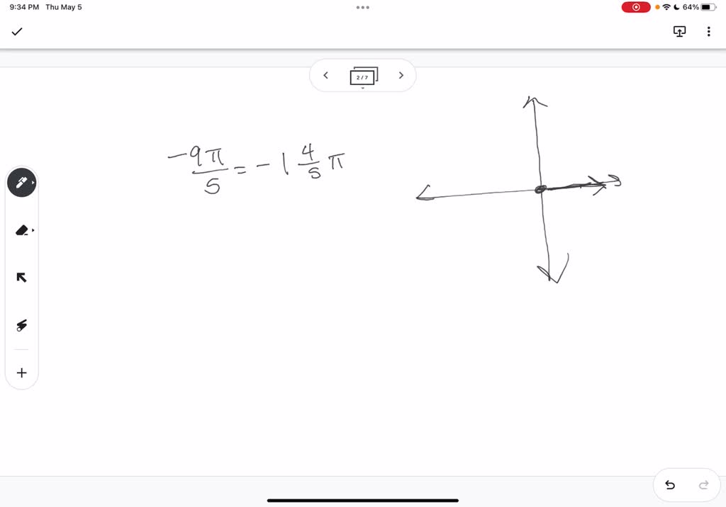 SOLVED: 'Draw an angle of 5π/6 radians in standard position on the ...