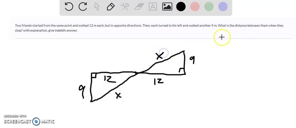 Two friends started from the same point and walked 12 m each, but in ...