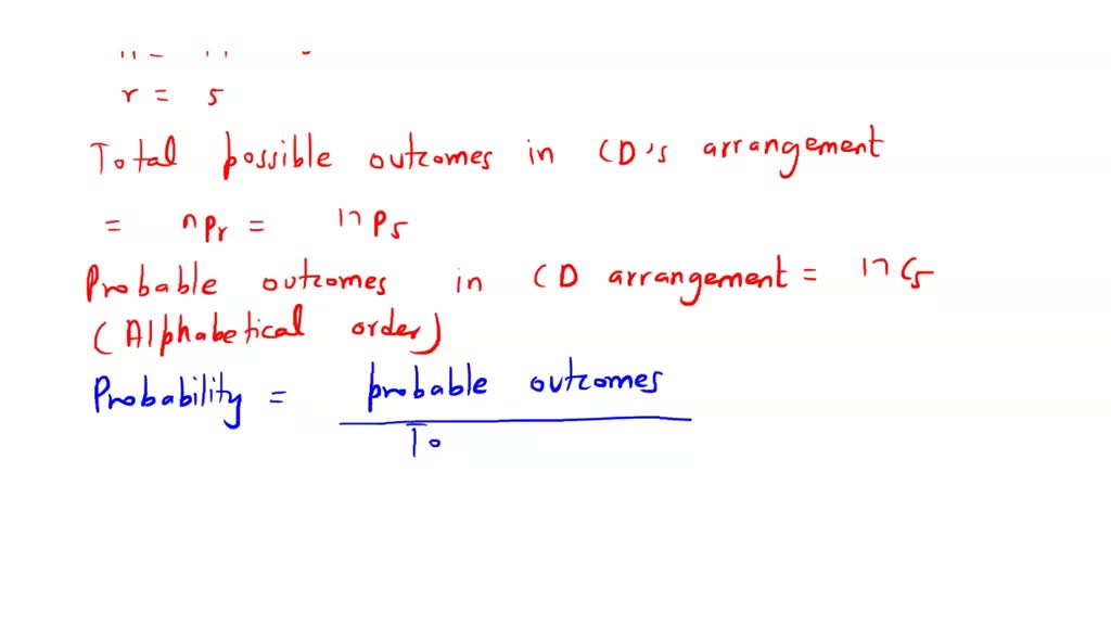 SOLVED: You own 17 CDs. You want to randomly arrange 5 of them in a CD ...