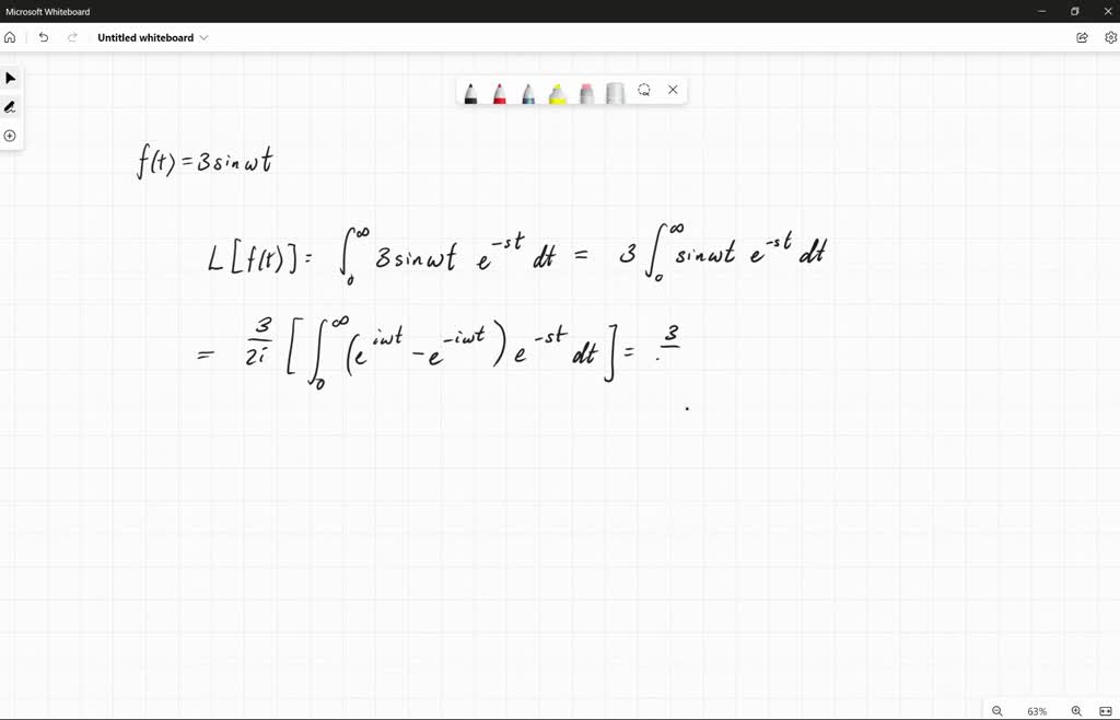 SOLVED: '2- Derive the Laplace transform of a test signal f(t) = 3sin wt'