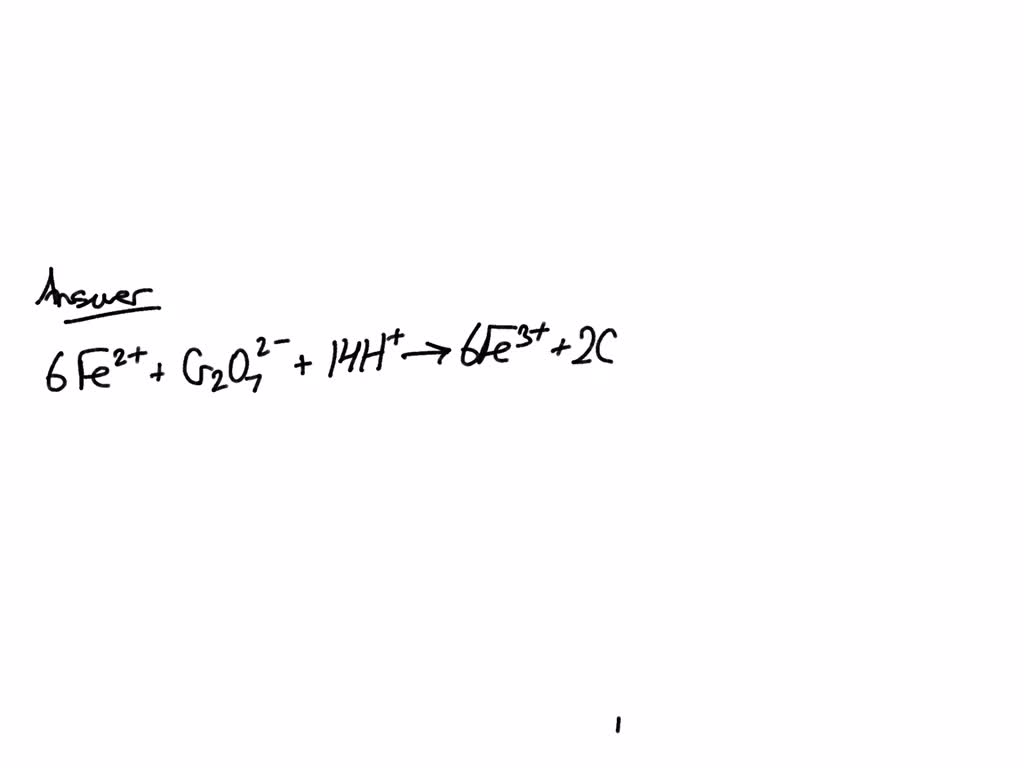 SOLVED: When the following redox equation is balanced in an acidic ...