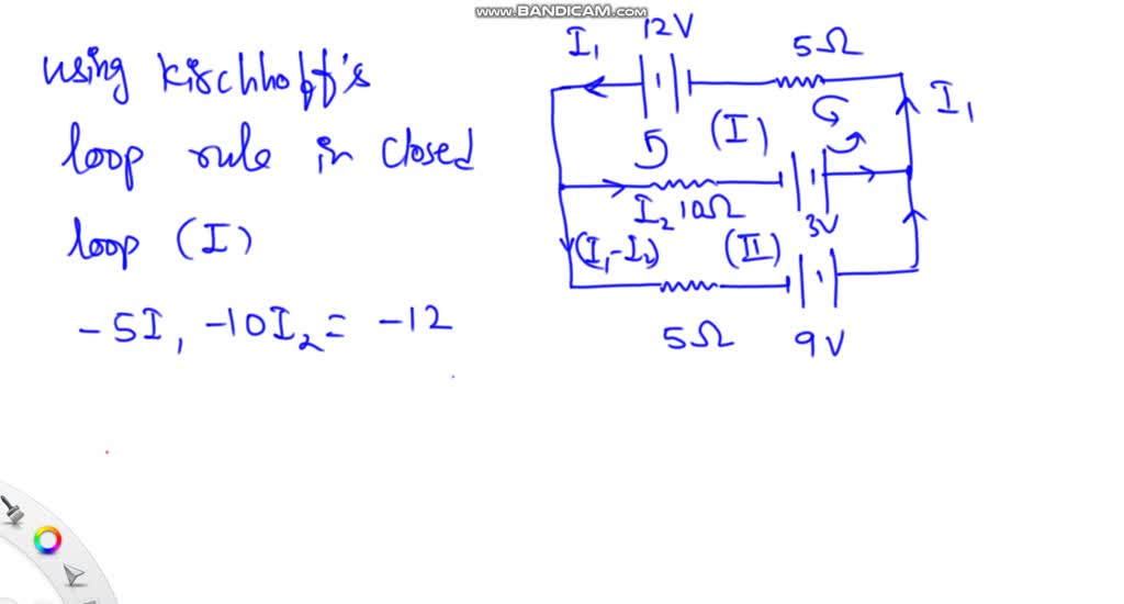 SOLVED: In the circuit shown below, first identify the correct Kirchhoff's loop rule applied to ...