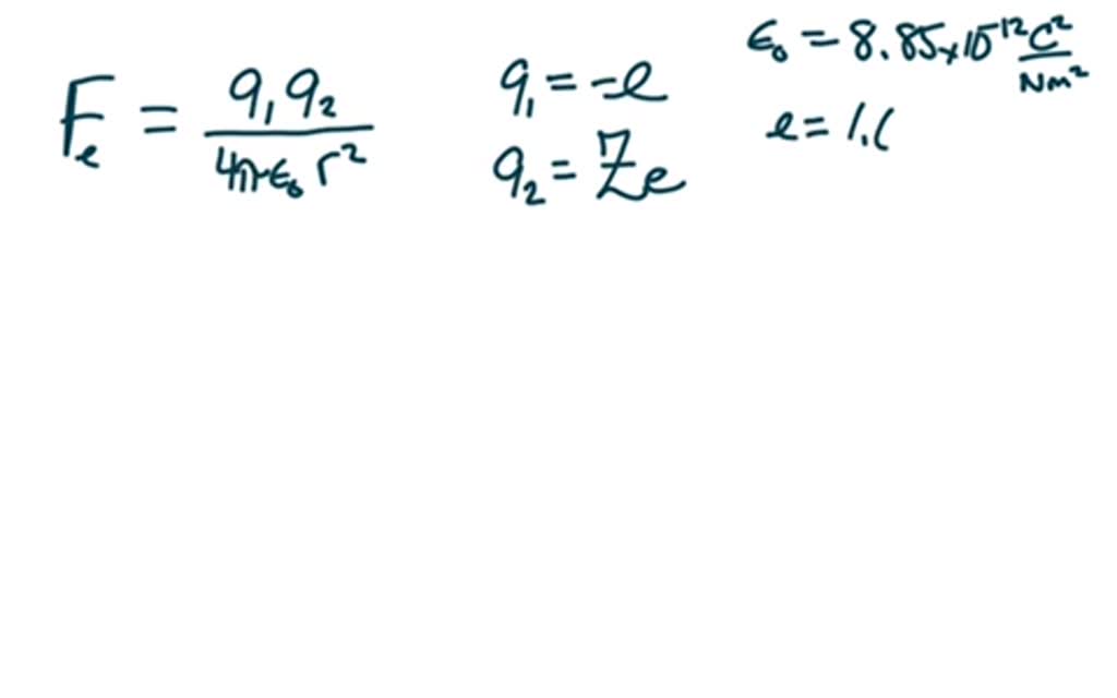 Solved Give The Formula For The Electrostatic Force And Potential