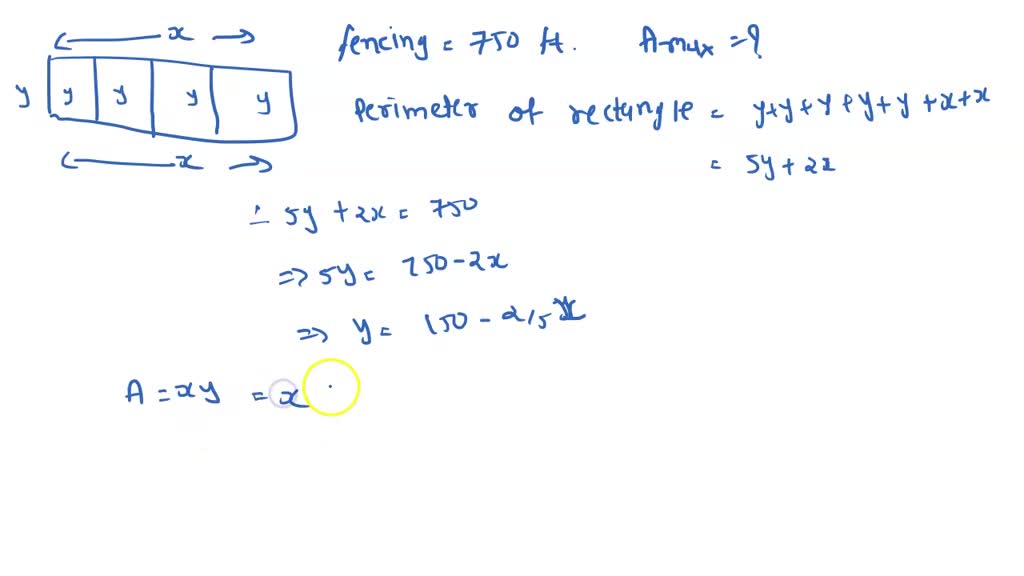 SOLVED: hippogriff rancher wants to enclose a rectangular area and then divide it into four pens ...
