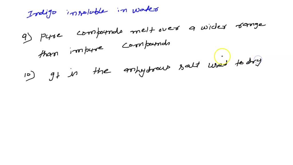 SOLVED: Question 1 1 pts Why is indigo insoluble in water but leuco ...