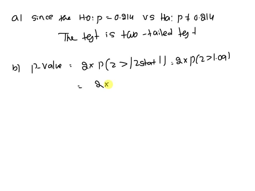 SOLVED: A random sample of 20 binomial trials resulted in 9 successes ...
