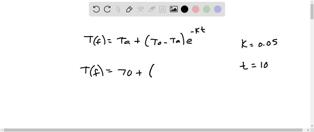 The temperature of an object T, in surrounding air with temperature T ...