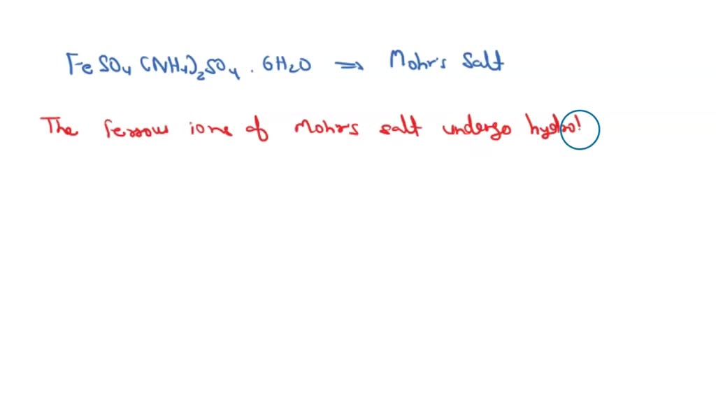 SOLVED: After dissolving the ferrous ammonium sulfate hexahydrate in ...
