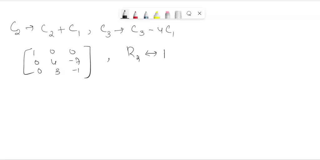 SOLVED: (a) Determine all elementary matrices necessary to convert the ...