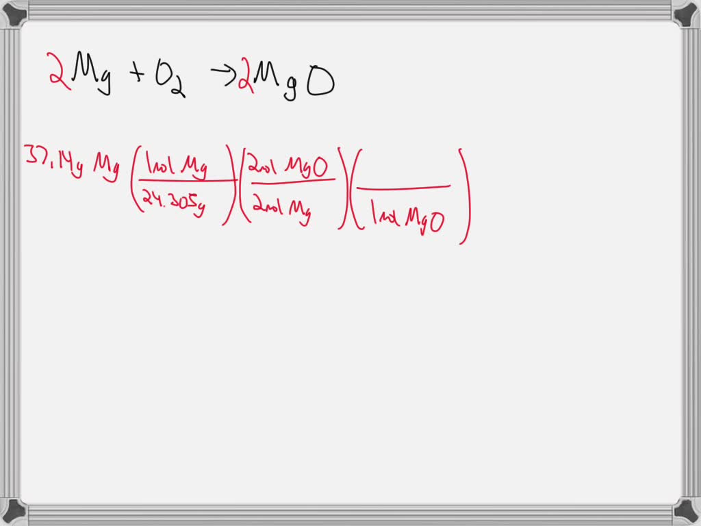 SOLVED: In the reaction of magnesium and oxygen to form magnesium oxide ...