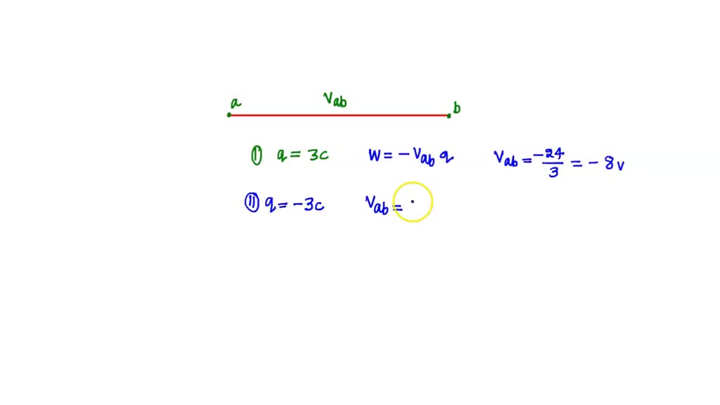 SOLVED: 2. Find Vab, the voltage drop from point a to point b, if 24 J ...
