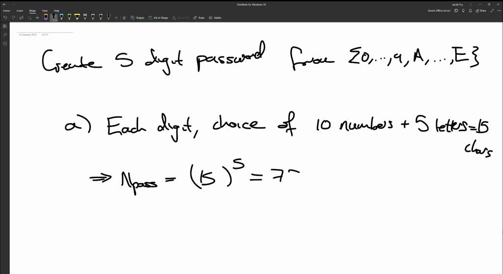 SOLVED: Problem: You are to create a 5-digit password for your email ...