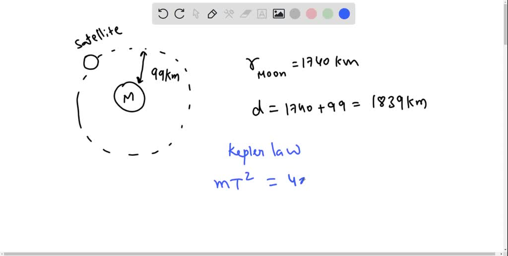 Calculate the period of a satellite orbiting the Moon, 99 km above the ...