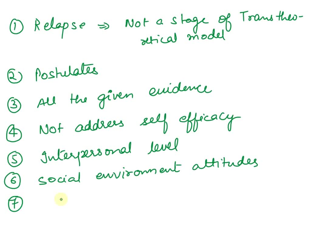 SOLVED: Which of the following is NOT a stage of the Transtheoretical ...