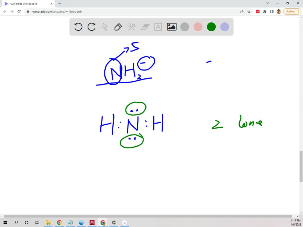 SOLVED: Draw the Lewis structure for NH-2. Include lone pairs. What is ...