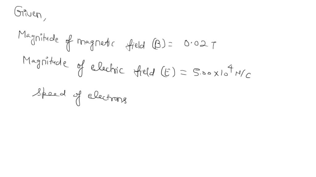 SOLVED: A stream of electrons passes through a velocity filter where ...