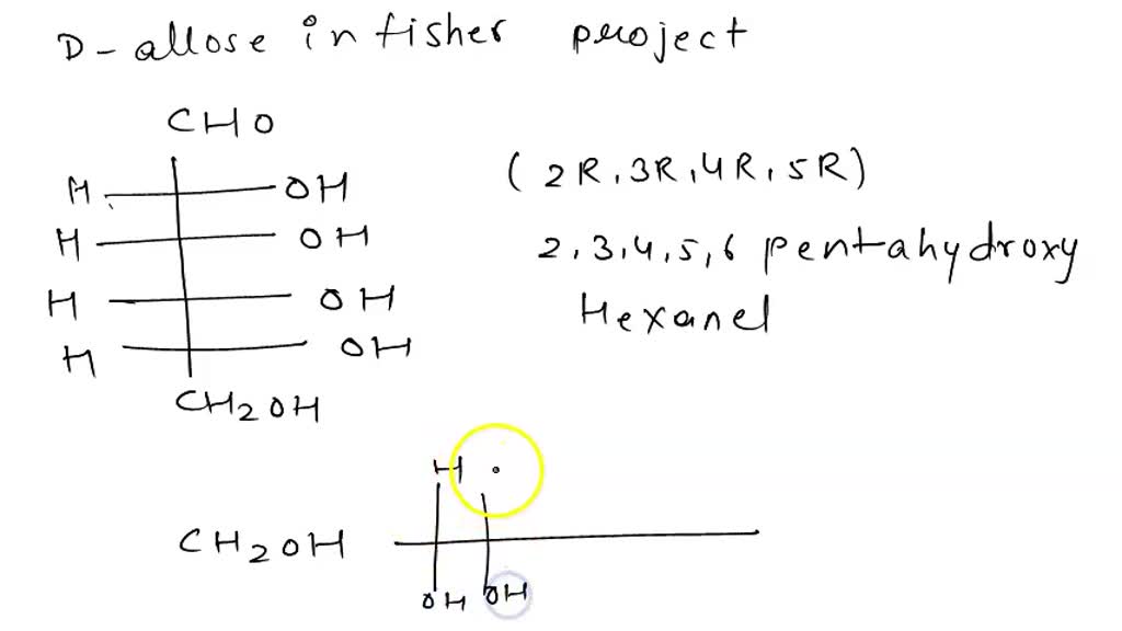 SOLVED: Allose is the C 3 epimer of glucose. Draw the cyclic hemiacetal ...