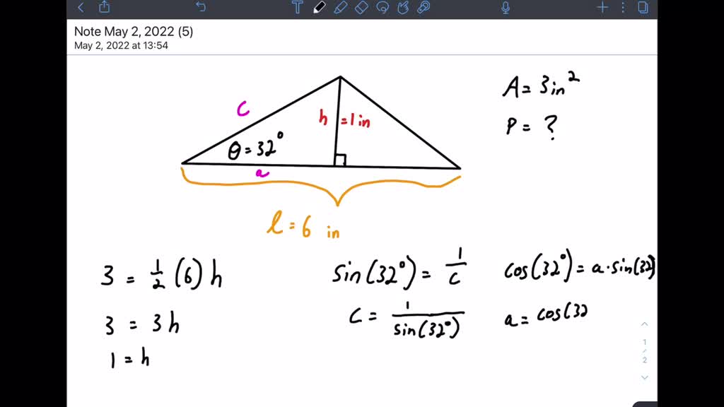 SOLVED: point) The area of the outermost triangle shown below is 3 in ...