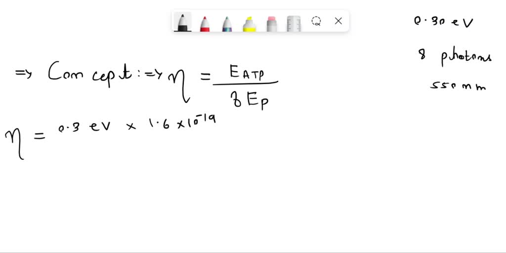 SOLVED: One molecule of ATP provides 0.30 eV when it is used to power cellular processes ...
