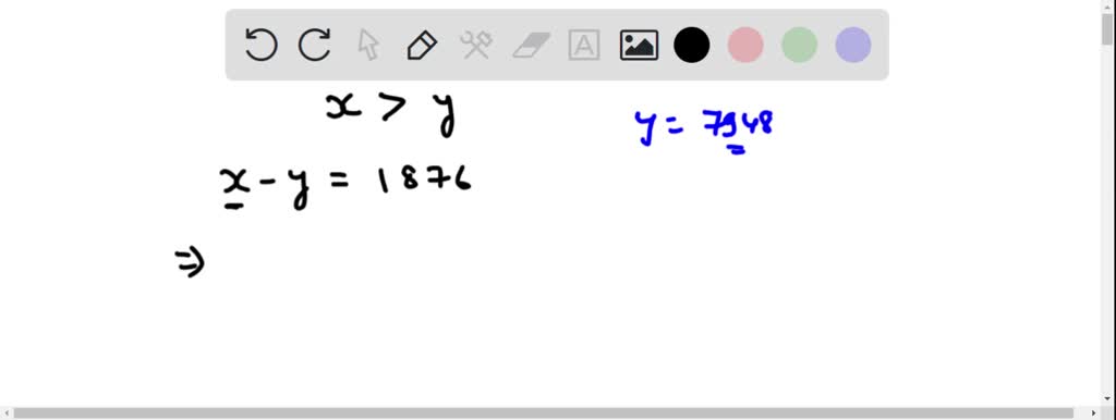 SOLVED: the difference between two numbers is 1876 . if the smaller number is 7948 . find the ...