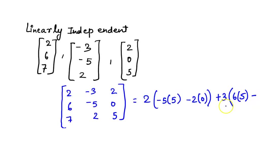 SOLVED: Explain why and how can we use determinants to determine if a ...