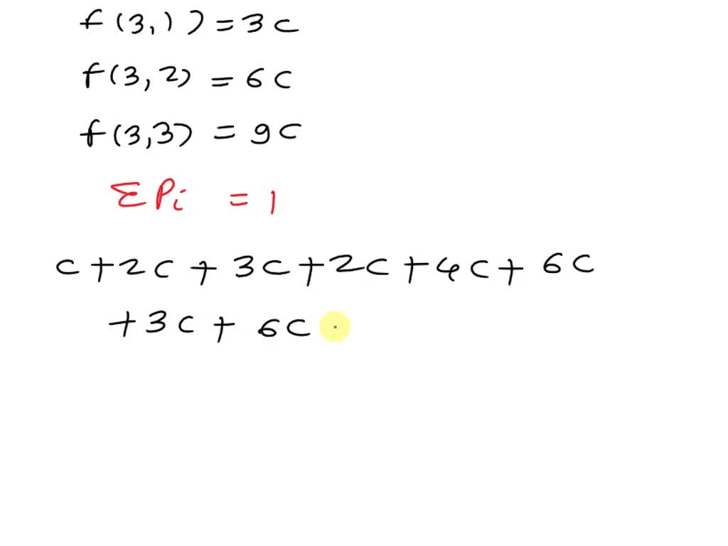 SOLVED: Determine the values of c so that the following functions represent joint probability ...
