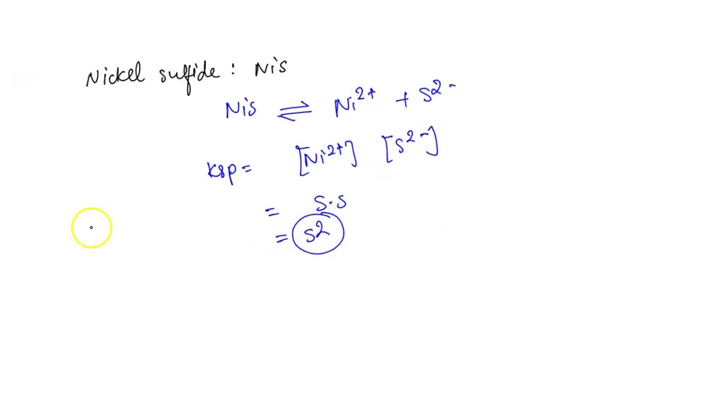 SOLVED: What is the Ksp of nickel sulfide if the equilibrium ...
